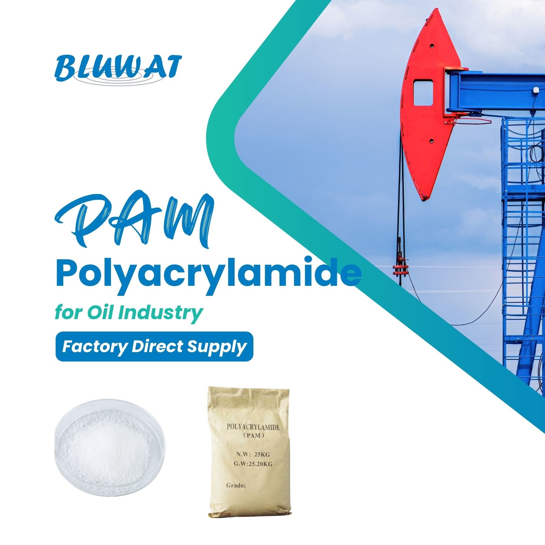 Flocculant Cationic Pam Polyacrylamide For Oilfield Applications