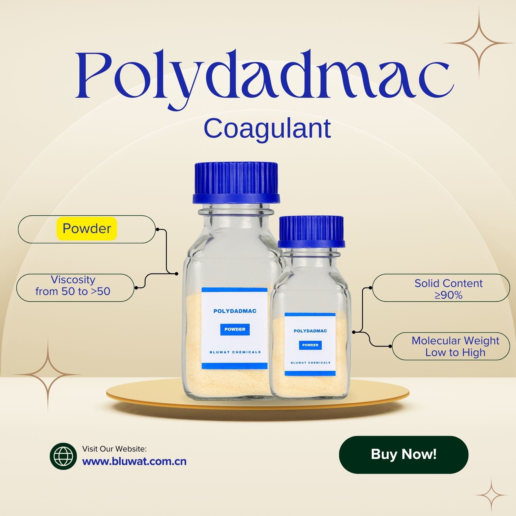 Powder PolyDADMAC PDADMAC PDMDAAC Coagulation and Flocculation ...